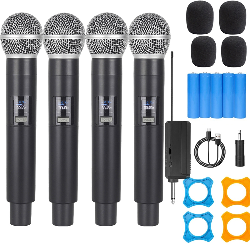 Wireless Microphone Handheld Dual Rechargeable Mike Dynamic Mic Karaoke ...