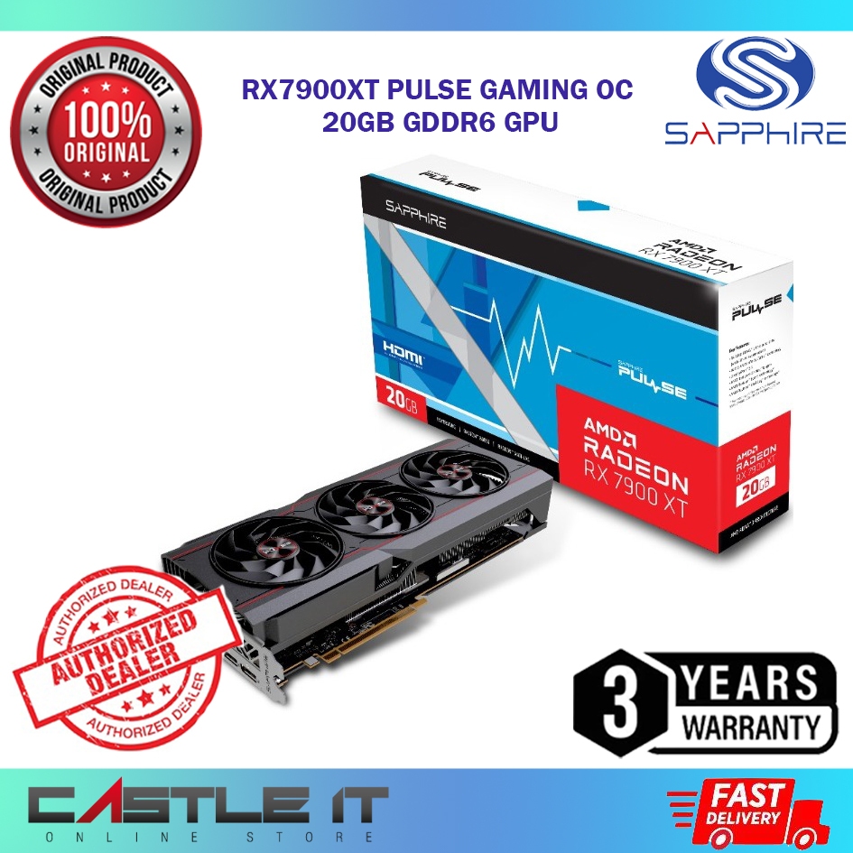 Sapphire RX 7900 XT PULSE GAMING OC 20GB GDDR6 AMD Radeon RX7900XT ...