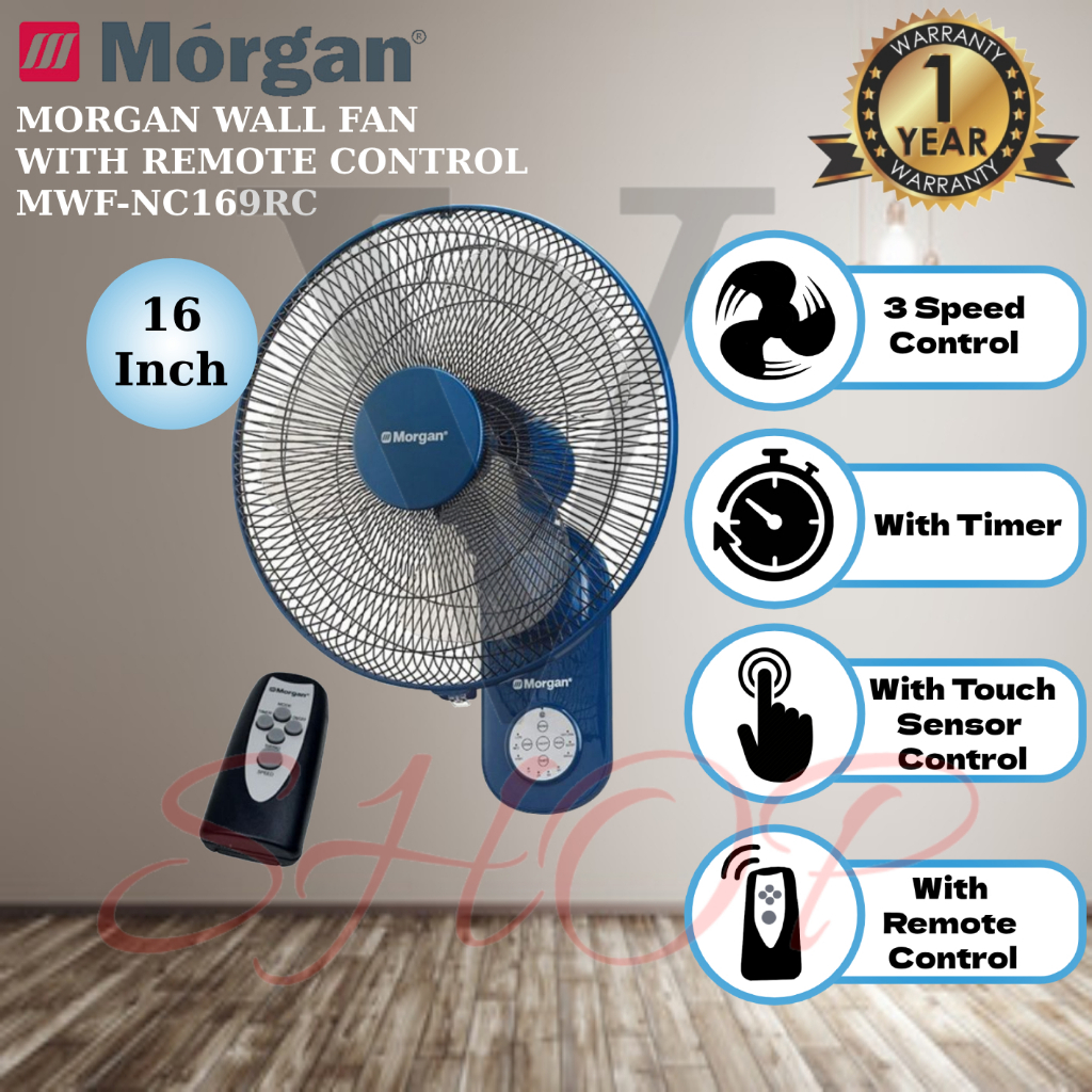MORGAN 16 INCH WALL FAN WITH REMOTE CONTROL MWF-NC169RC || 16 INCH ...