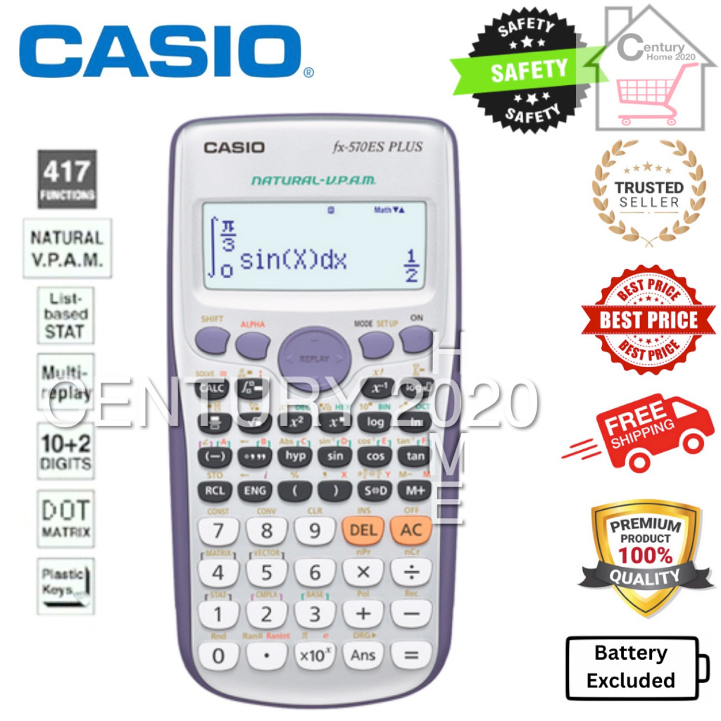 CASIO FX-570ES PLUS Electronic Scientific School Calculator ...