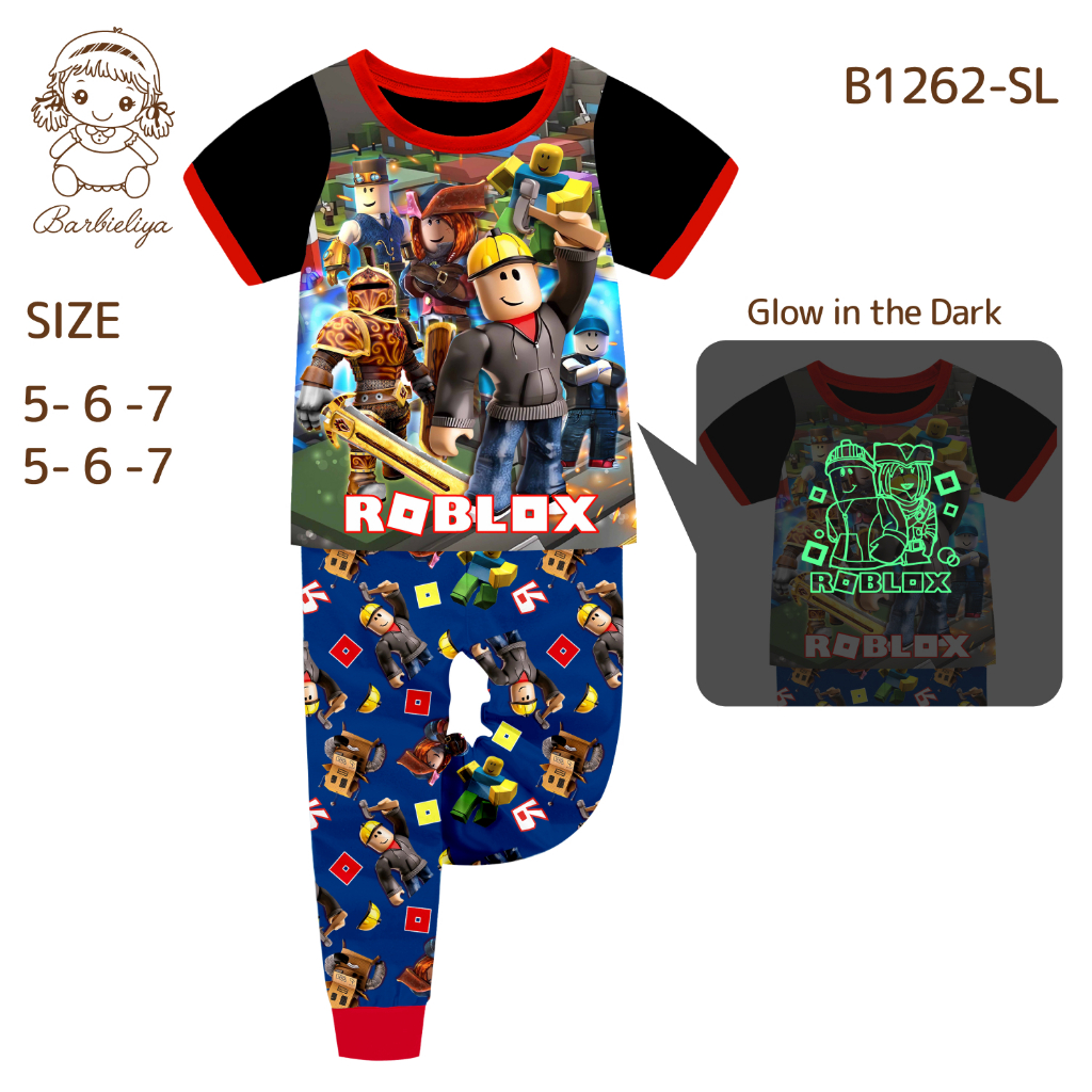 Barbieliya B1262SL Roblox Glow In The Dark Boy Pyjamas | Shopee Malaysia