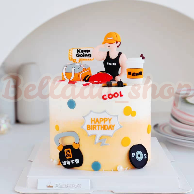 Muscle Fitness Gym Man Woman Cake Decoration Topper | Shopee Malaysia