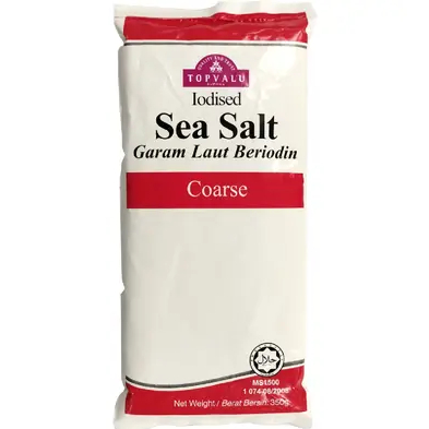 TOPVALU Garam Laut Kasar Beriodin / Iodised Coarse Salt 350G | Shopee ...