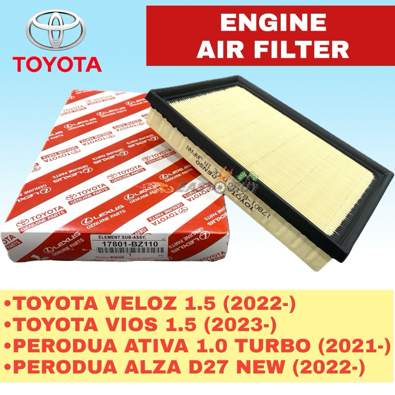 ORIGINAL TOYOTA ENGINE AIR FILTER - PERODUA ATIVA 1.0 TURBO / ALZA NEW ...