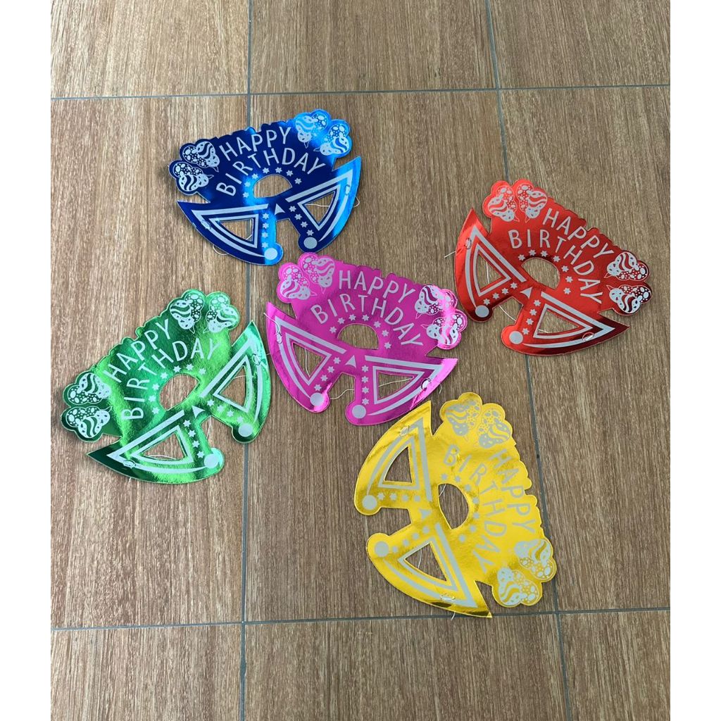 Party Pack - Mask Happy Birthday 1pack *6pcs 派对用品纸面具 Shiny Paper Mask ...