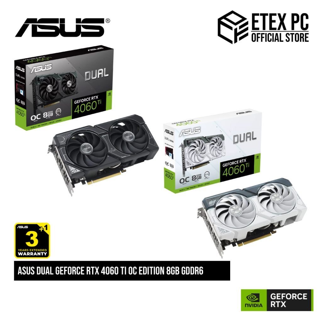ASUS Dual GeForce RTX 4060 Ti OC Edition / White OC Edition 8GB GDDR6 # DUAL-RTX4060TI-O8G ...