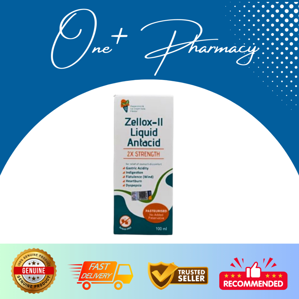 Zellox-II Double Strength Liquid Antacid 100ml (Exp 12/2025) (fast ...