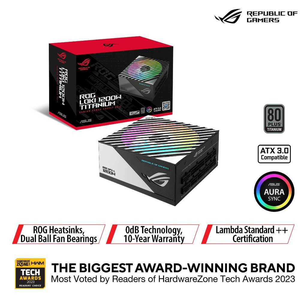 ASUS ROG Loki SFX-L 1200W Titanium PSU (Fully Modular Power Supply, 80 ...