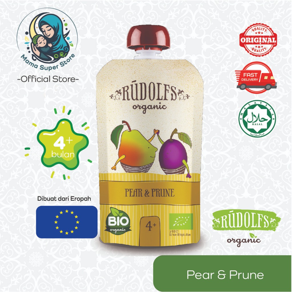 [Halal] Rudolfs Puree Bayi Organik Premium Siap Makan - Puree Pear dan ...