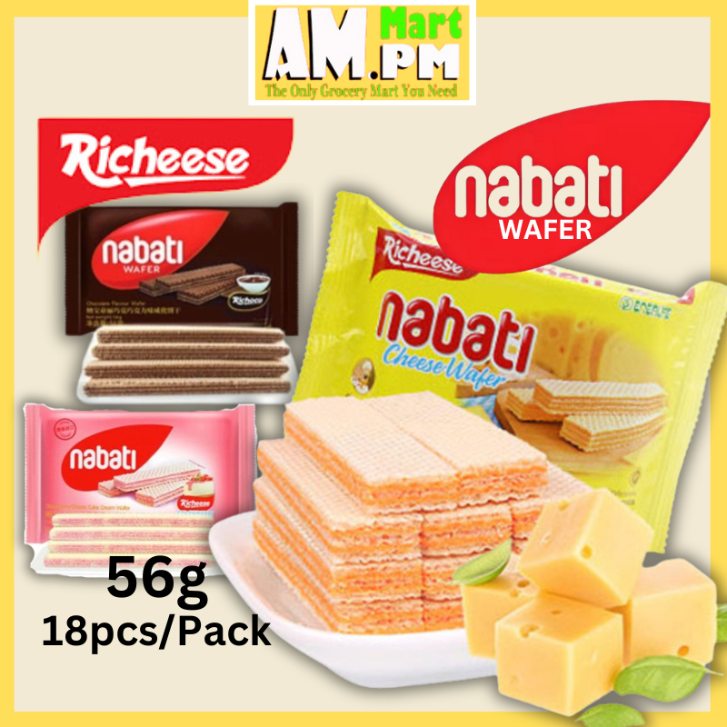 [56g] Richeese Nabati Wafer Cheese Chocolate Strawbery Flavour Wafer ...