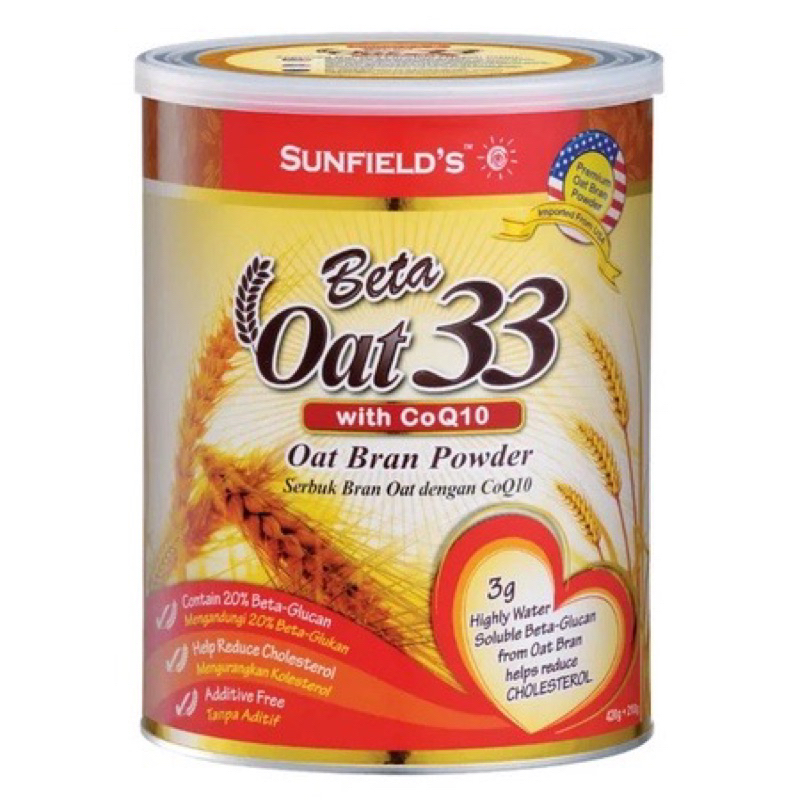 SUNFIELD'S BETA OAT 33 WITH COQ10 OAT BRAN POWDER 420G + 210G | Shopee Malaysia