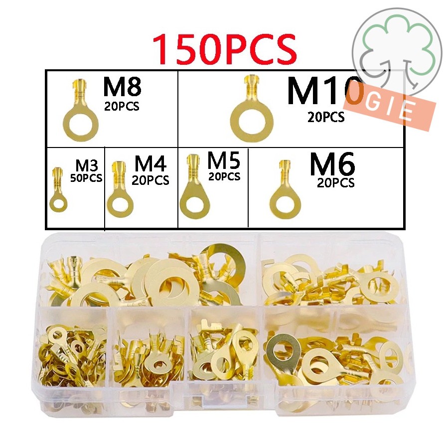 150PCS M3-M10 O-Type Wire Crimp Copper Terminal Electrical Wire ...