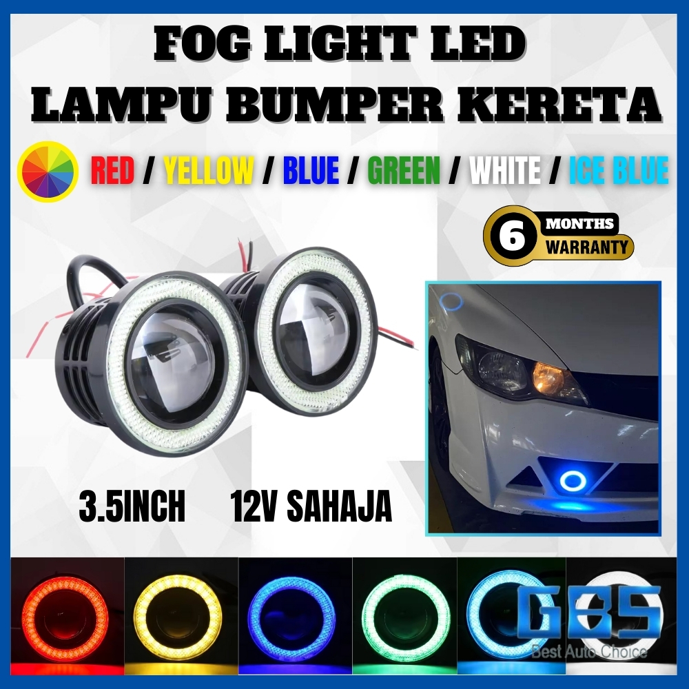 GBS CAR LED 3.5Inch Angle Eye Fog Lamp 12v Halo Ring Lampu LED Kereta ...