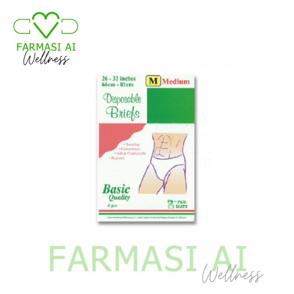 Pan-Mate Disposable Brief Basic Quality (M-XXL) 6 Pieces/Pack | Shopee ...