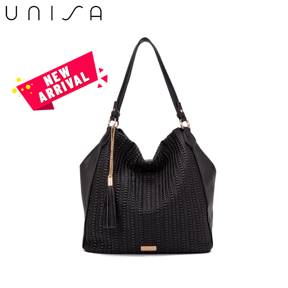 UNISA Soft Convertible Shoulder Bag (Black/Khaki/Pink/Taupe) | Shopee ...