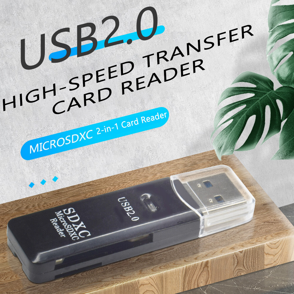 USB 2.0 SDXC Memory Card Reader OTG MicroSD SD with Indicator Light ...