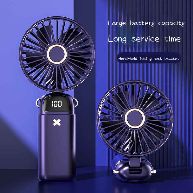 Handheld Mini Fan Foldable Portable Neck Hanging Fans 5 Speed USB ...