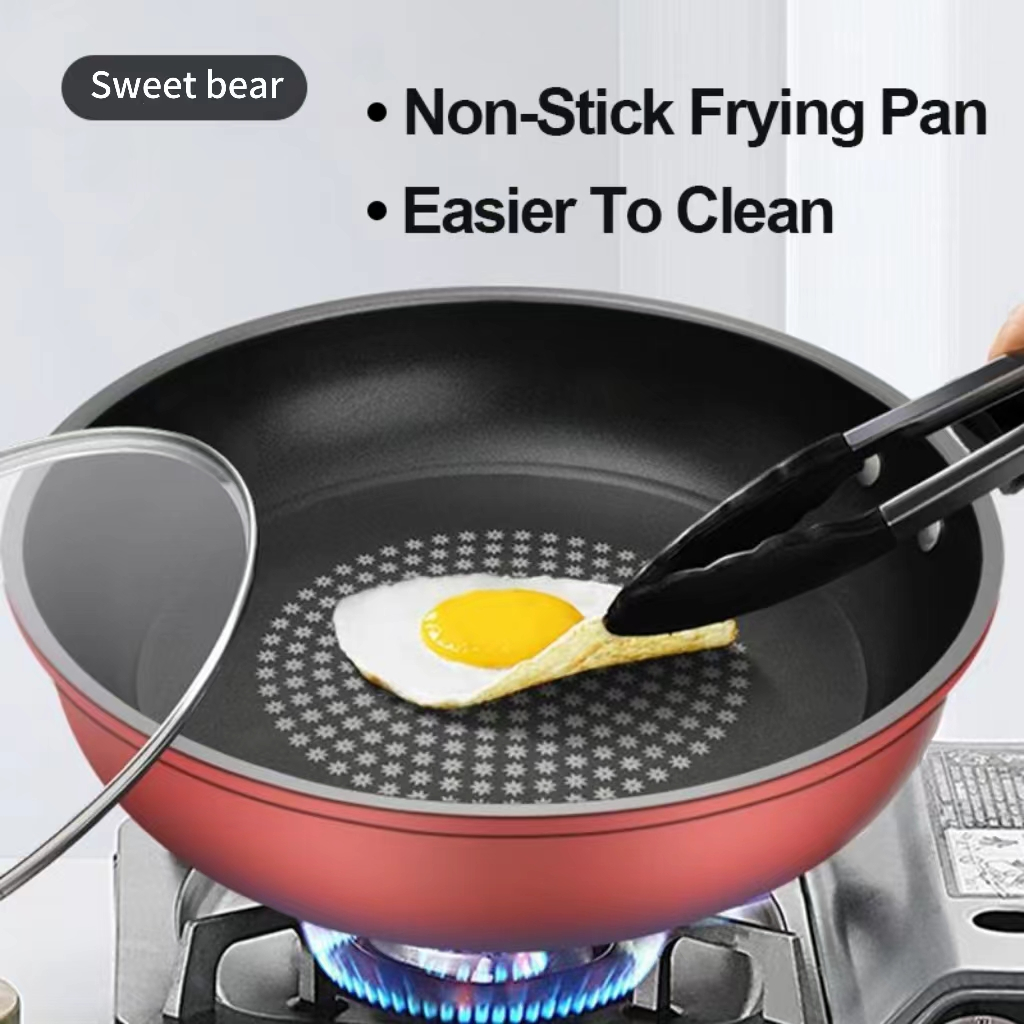 24/26/28cm Non-stick Diamond Frying Pan Kitchen Iron Frying Pan for Gas ...