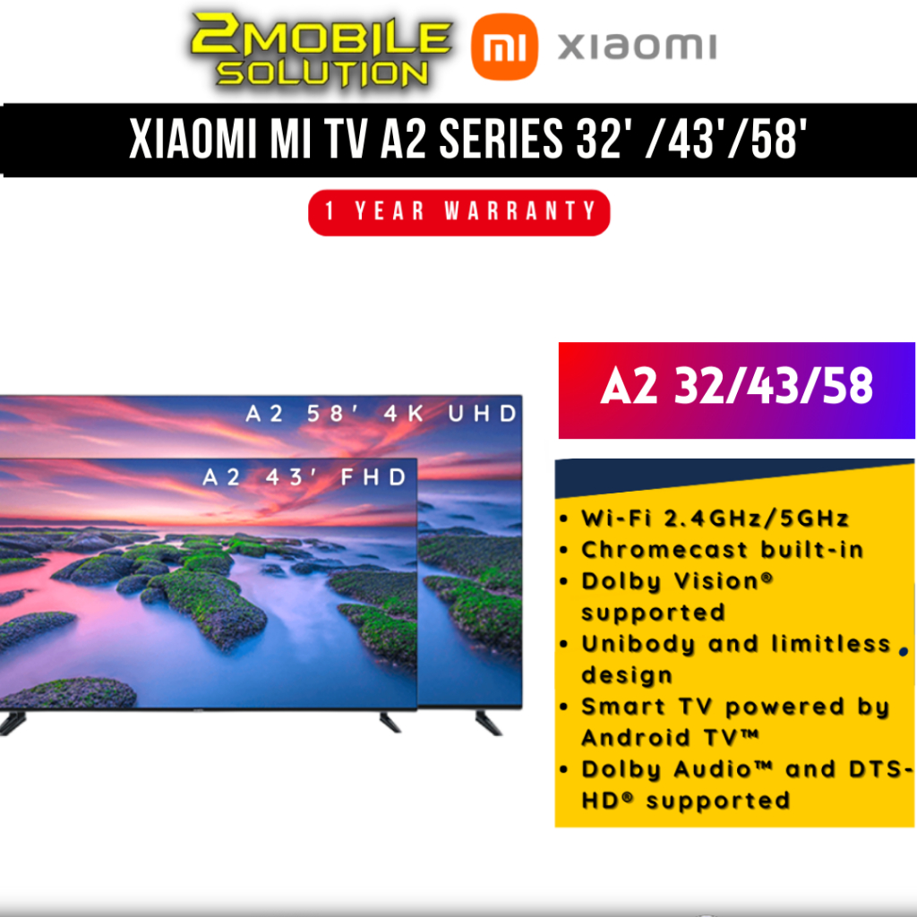 XIAOMI Mi Smart TV A2 32''/43''/58 [FHD/4K UHD I Android 11 Smart TV ...