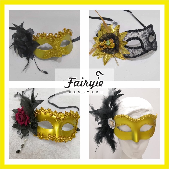 ⚡READY STOCK⚡ Black Gold Masquerade Mask Women Goldie Party Mask ...