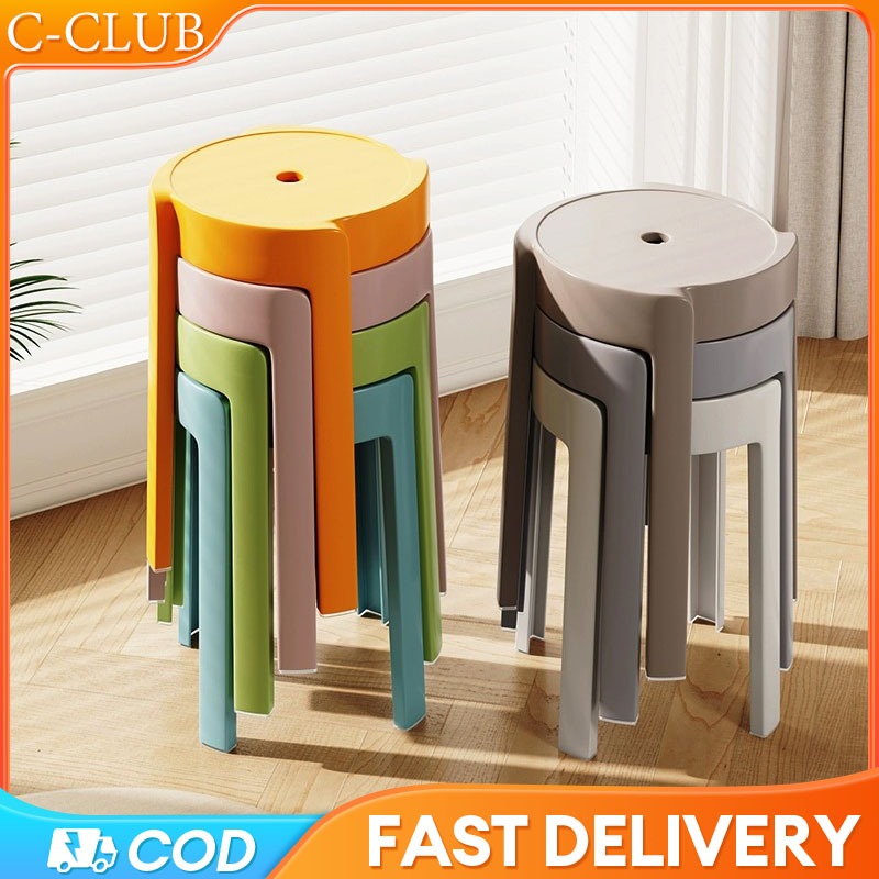 Plastic Stool Home Stackable Thickened Dining Stool Kitchen Living Room ...