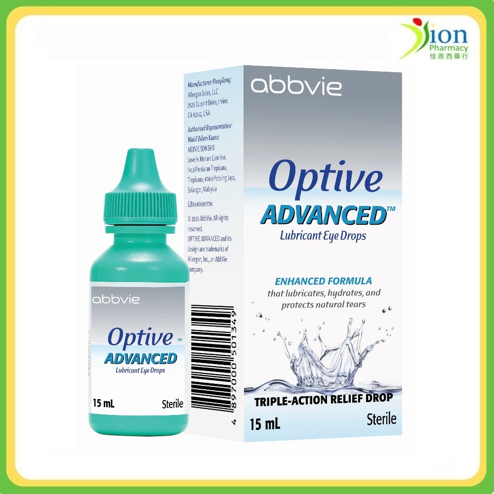 OPTIVE ADVANCED LUBRICANT EYE DROPS 15ML | Shopee Malaysia