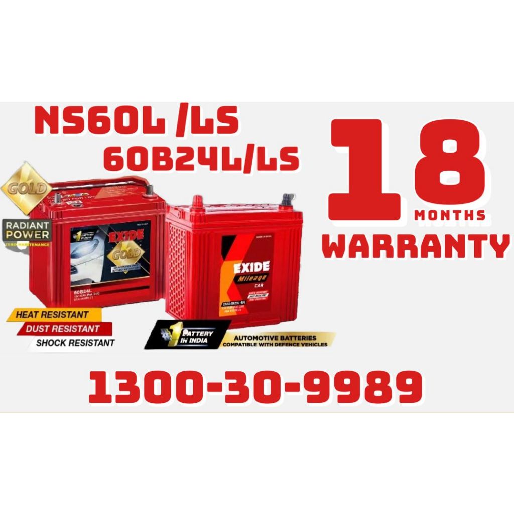 EXIDE 60B24L/LS | NS60L/LS (INSTALLATION PROVIDED) CAR BATTERY PROTON ...