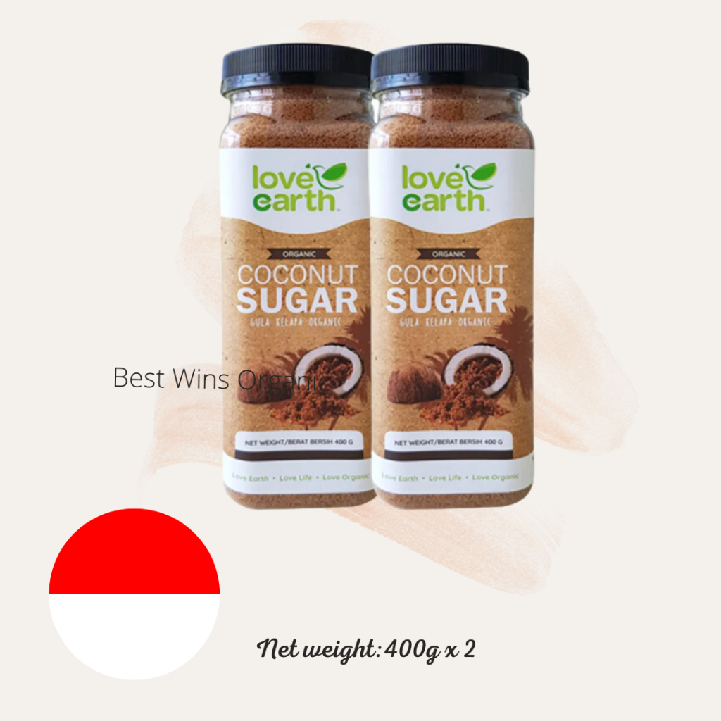 Love Earth Organic Coconut Sugar 400g Gula Kelapa Organik Gula Melaka ...