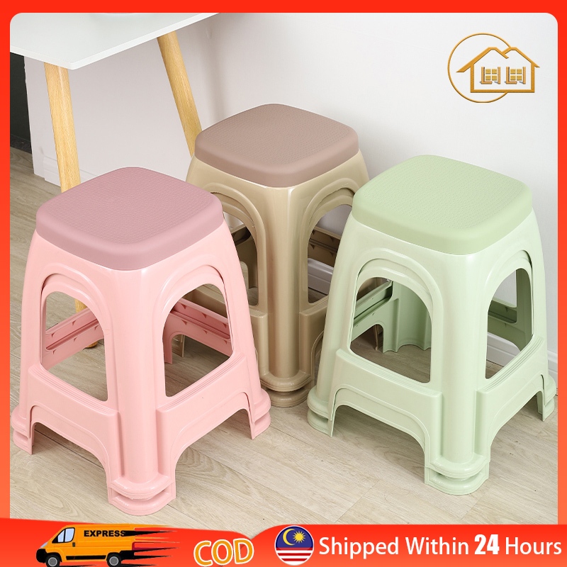 L-Dining Stool Thickened chair Kerusi plastik PP Stool Home Use Stool Plastic Stool Stack chair ...