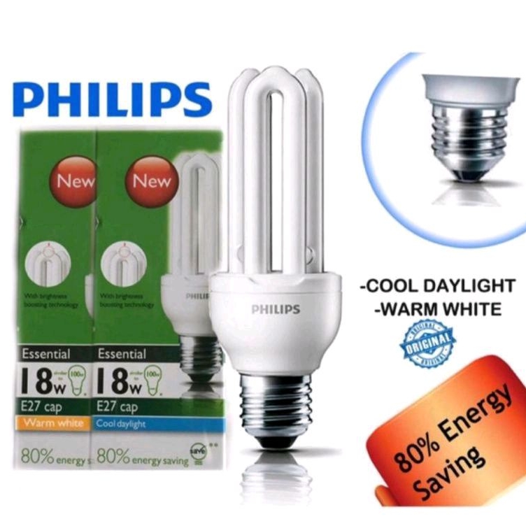 PHILIPS PLCE E27 18W ( DAYLIGHT ) & (WARM WHITE) | Shopee Malaysia