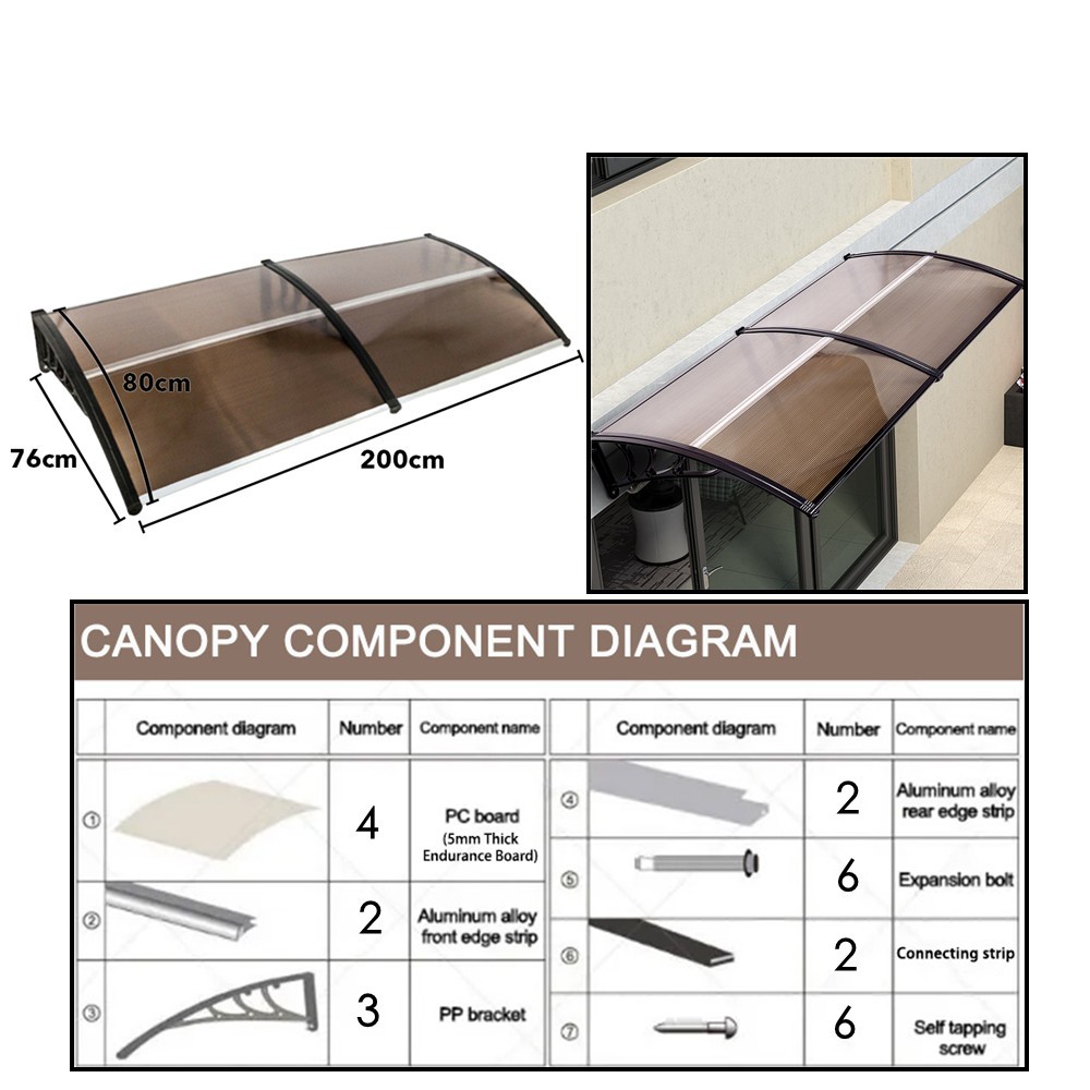Transparent Platform Awning Rainshed Canopy Balcony Awning ...