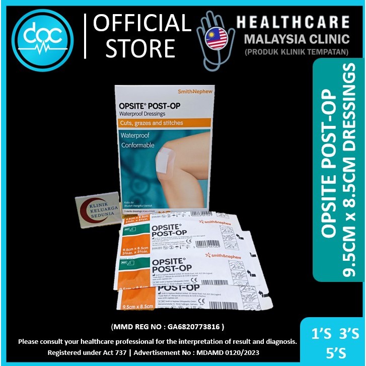 Opsite Post-Op 9.5cm x 8.5cm 86300303 66000709 Smith & Nephew Adhensive ...