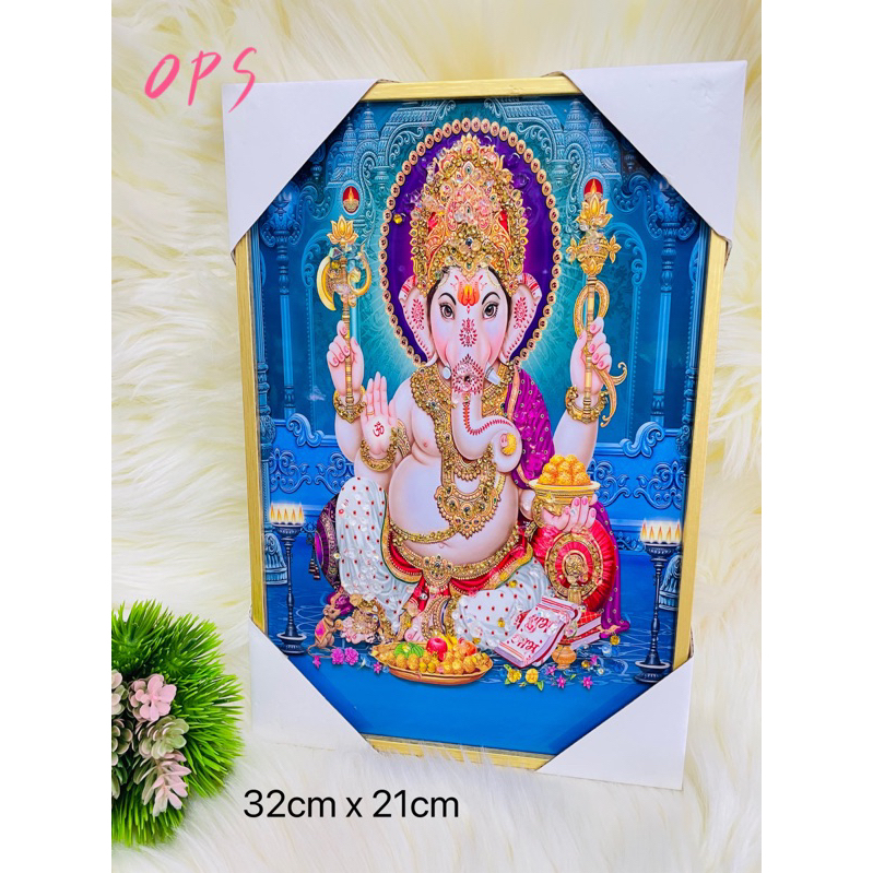 High Quality 3D Diamond Ganesha Statue Sivan Family Frame Statues Frame ...