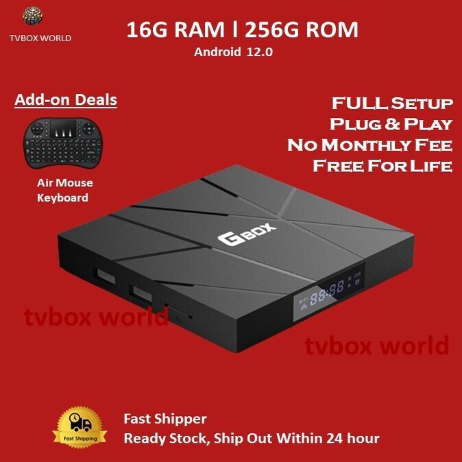 GBOX 16G RAM 256G ROM 5GWIFI Bluetooth Android 13.0 TVBox with One to ...