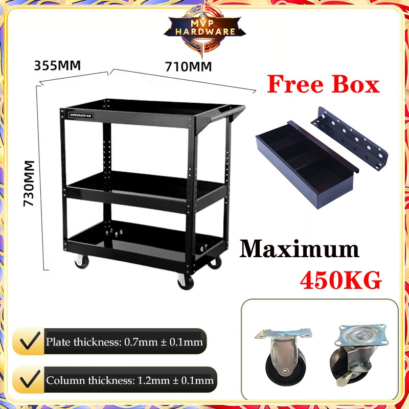 450KG Max load 3 Layer Tool Cart Heavy Duty Mechanical Workshop Tool ...