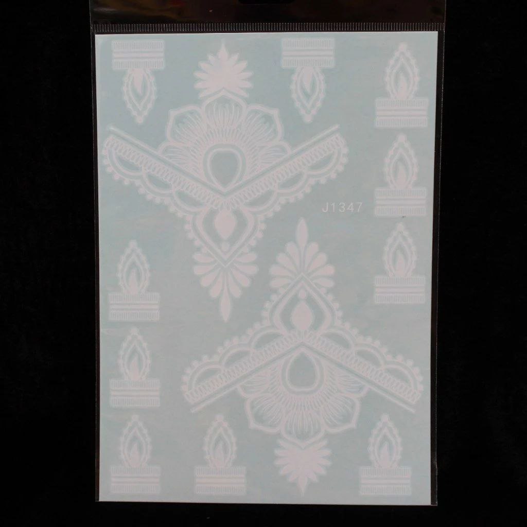 (AIKO) HENNA INSTANT INAI TATTOO STIKER WHITE INAI PENGANTIN / TUNANG ...