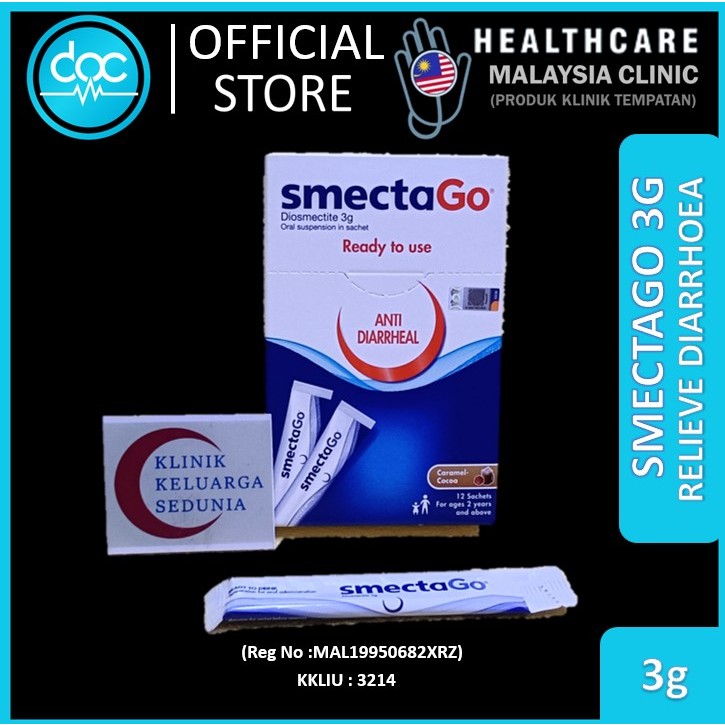 (1 Sachet) SmectaGo 3g Diosmectite Oral Suspension In Sachets 思密達蒙脫石散腹瀉 ...