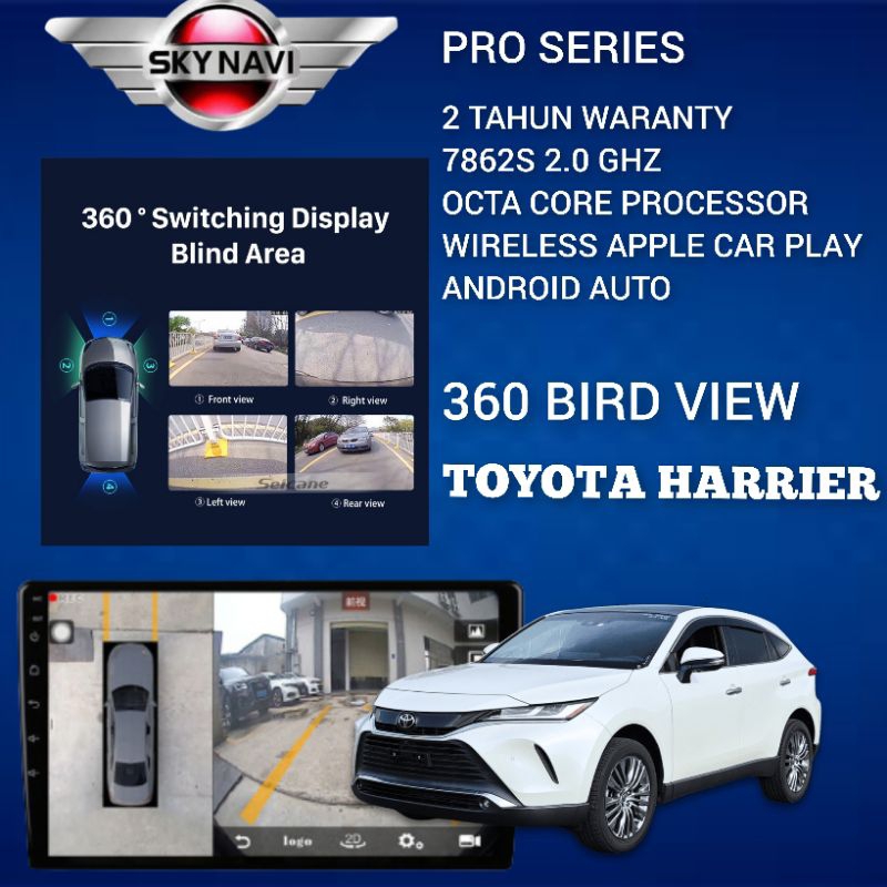 TOYOTA HARRIER XU60 / XU80 CAR ANDROID PLAYER WITH 360 BIRD VIEW CAMERA ...