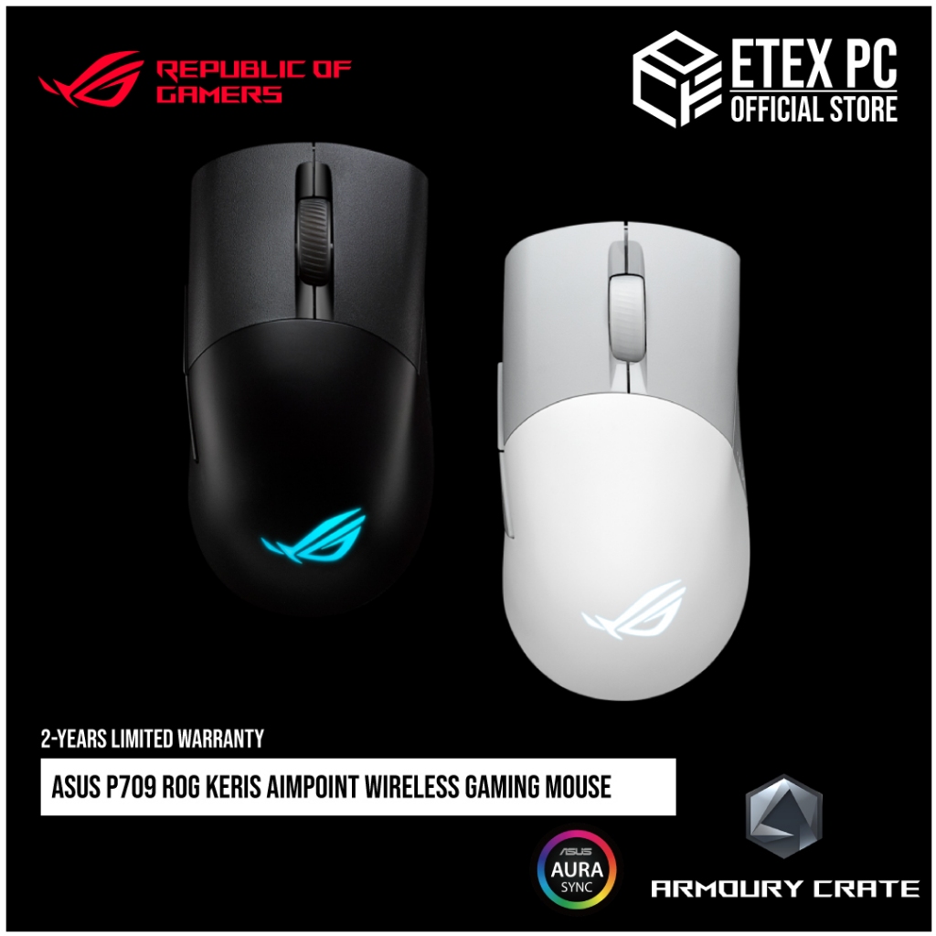 ASUS P709 ROG Keris Aimpoint Wireless Gaming Mouse - Black / White ...
