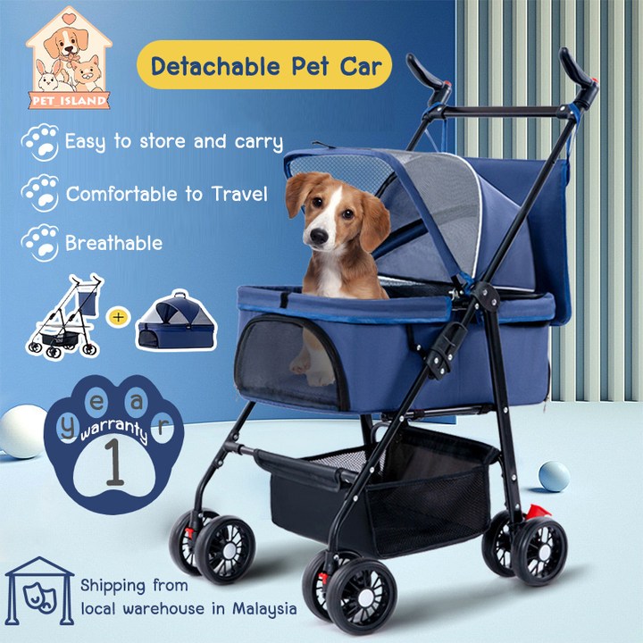 🔥Pet Stroller 360 Degree Rotating Pet Stroller Lightweight Detachable ...