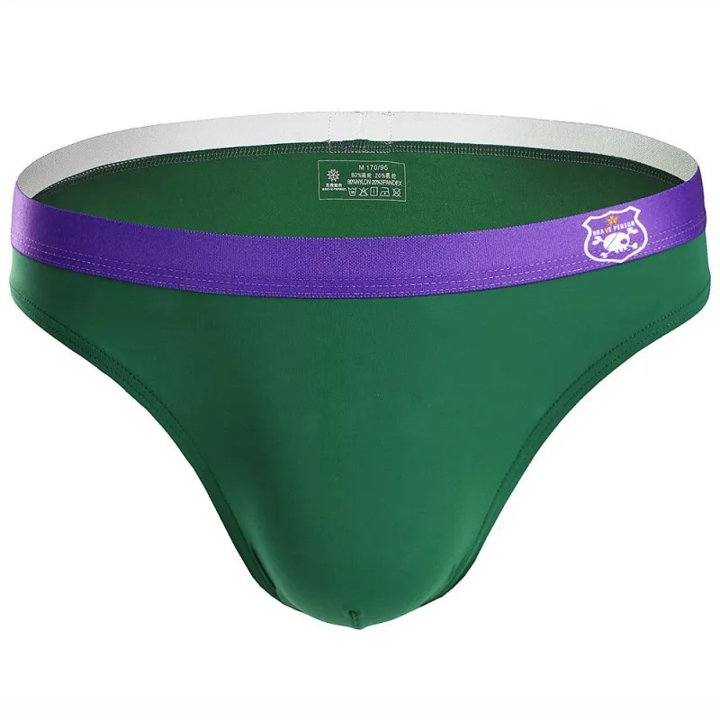 TTO-B1141 BRAVE PERSON Men's Fashion Swim Briefs Smooth Nylon Fabrics ...