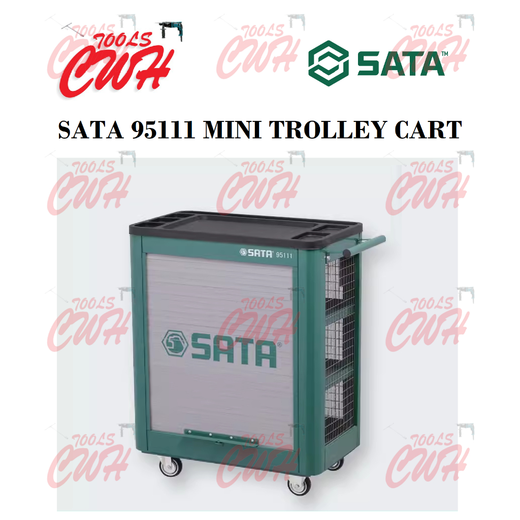SATA 95111 MINI TROLLEY ROLLER CABINET TOOL CART BOX STORAGE ORGANIZER ...