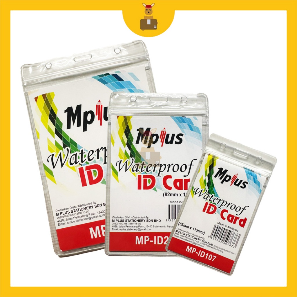 MPLUS Transparent Waterproof ID Card Holder Name Tag Soft Plastic Name ...