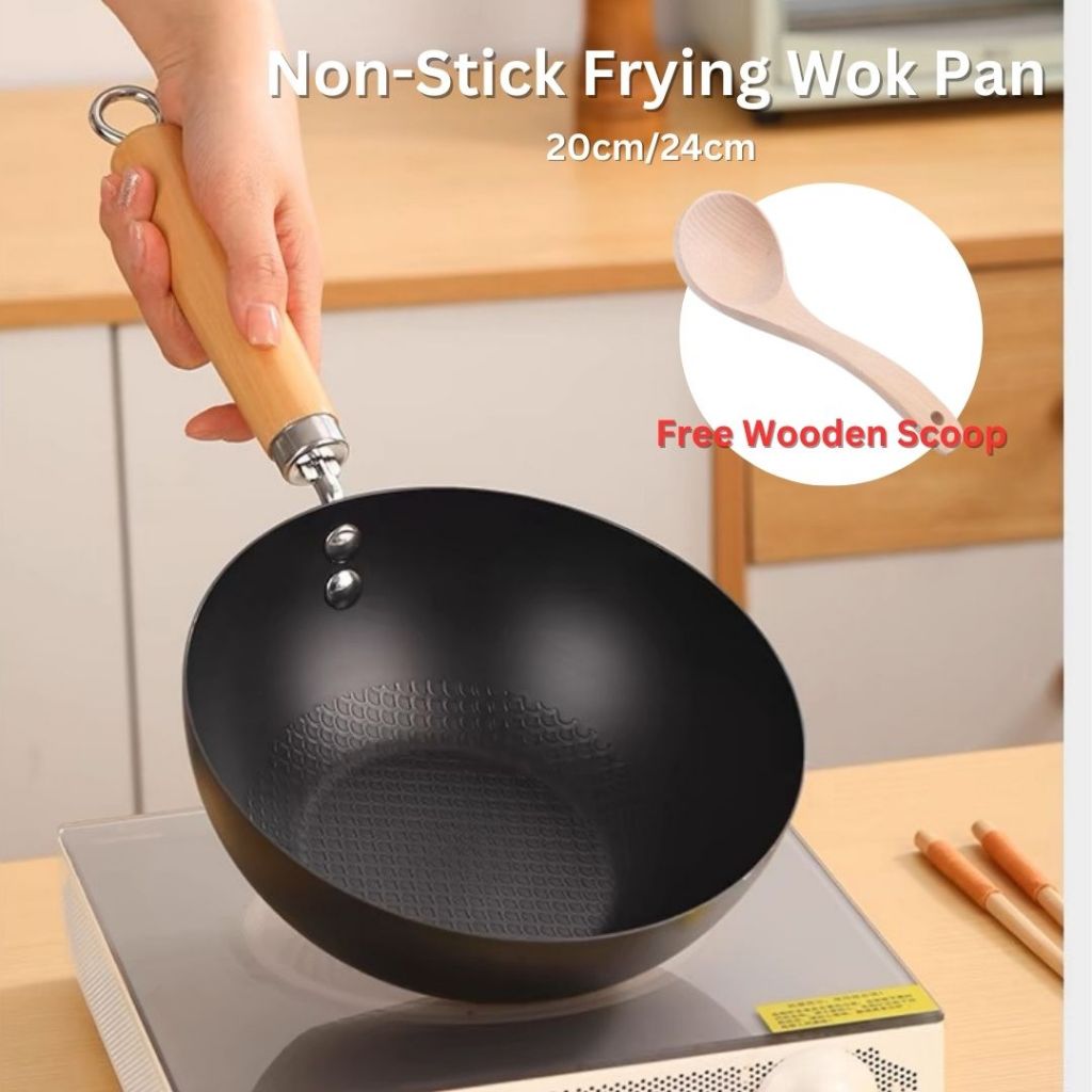Non-Stick Multifunction Frying Wok Pan (20cm/24cm) 一人锅 不粘锅 Sauce Pan ...