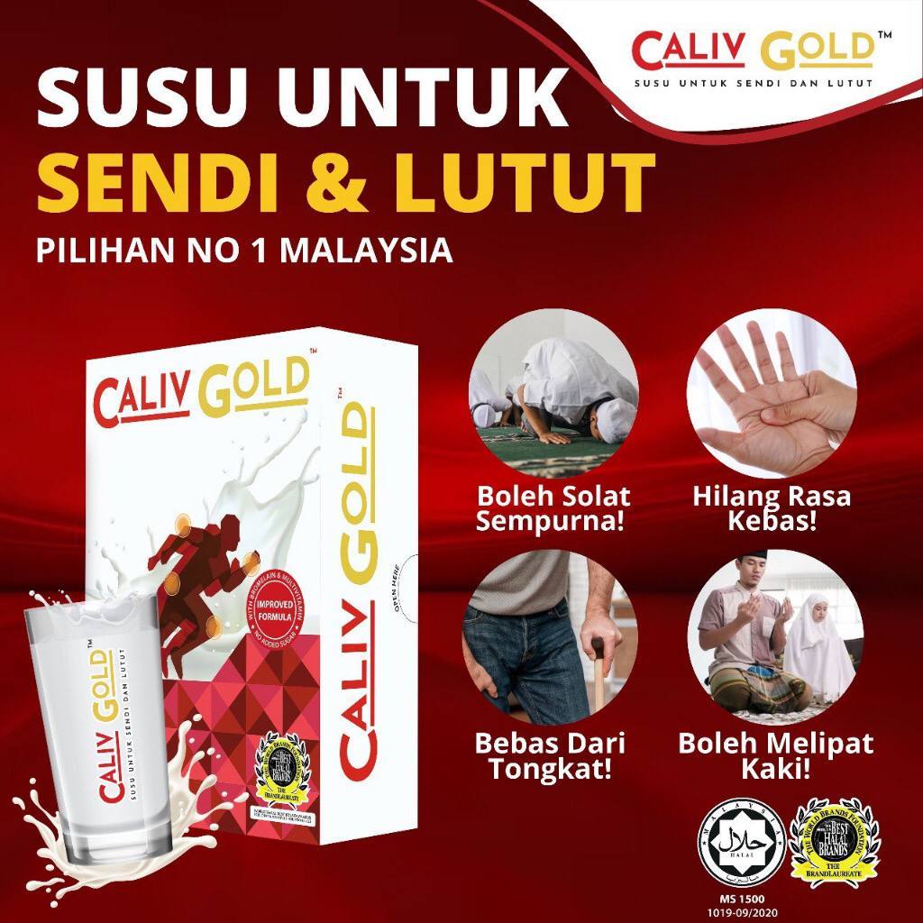 [ORIGINAL] CALIV GOLD Susu Untuk Saraf Tulang Sendi Lutut Gastrik Gout ...