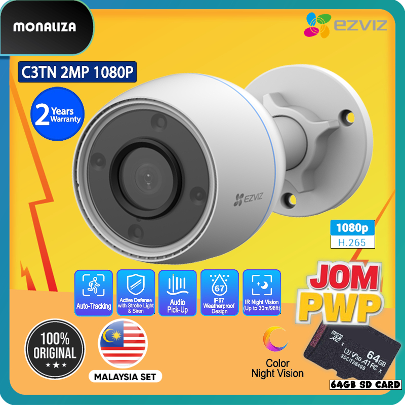 Ezviv C3TN Wi-Fi Smart Home Camera 1080p/2MP Outdoor With Color Night ...