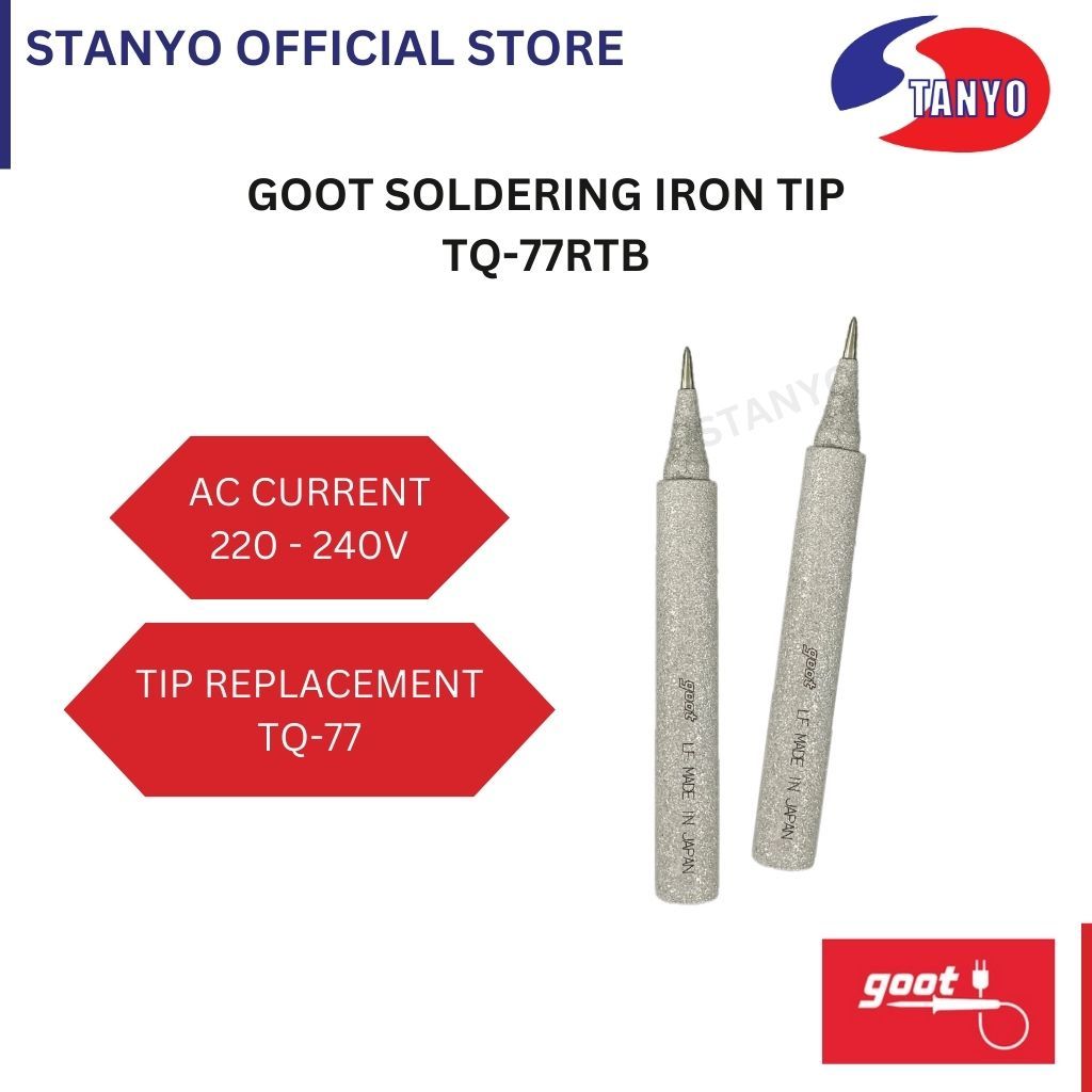 [ORIGINAL] GOOT SOLDERING IRON TIP REPLACEMENT FOR TQ77 (MADE IN JAPAN ...