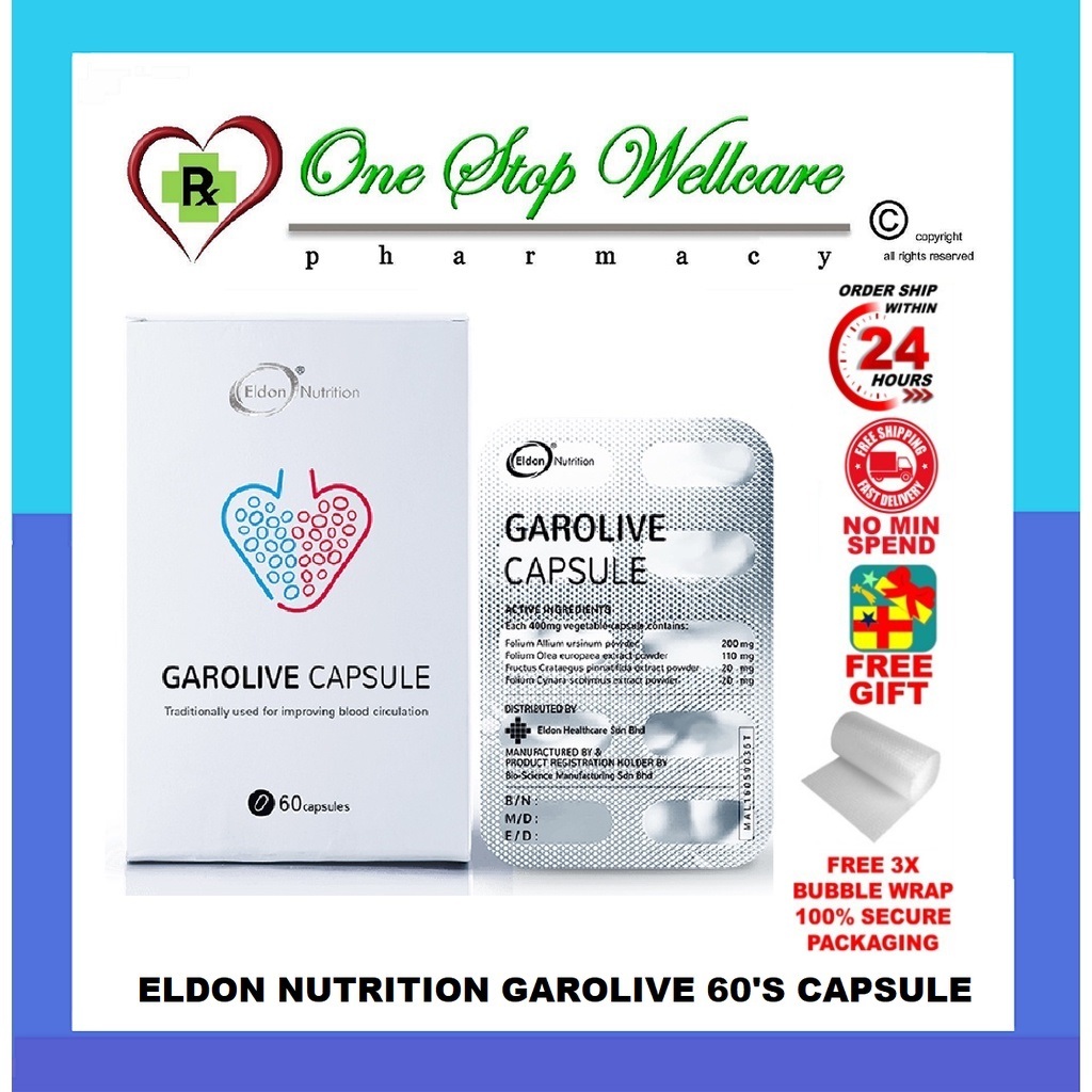 (EXTRA 2 GIFTS) ELDON NUTRITION GAROLIVE 60'S CAPSULE (EXP: 07/2025 ...