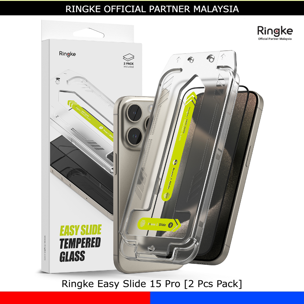 Ringke Easy Slide 15 Pro Tempered Glass Screen Protector [2 Pcs Pack ...