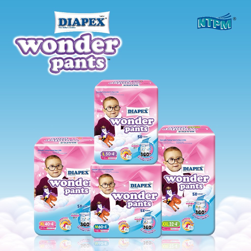 Diapex Wonder Pants Mega Pack M64/L54/XL44/XXL36 - 1 Packs | Shopee ...
